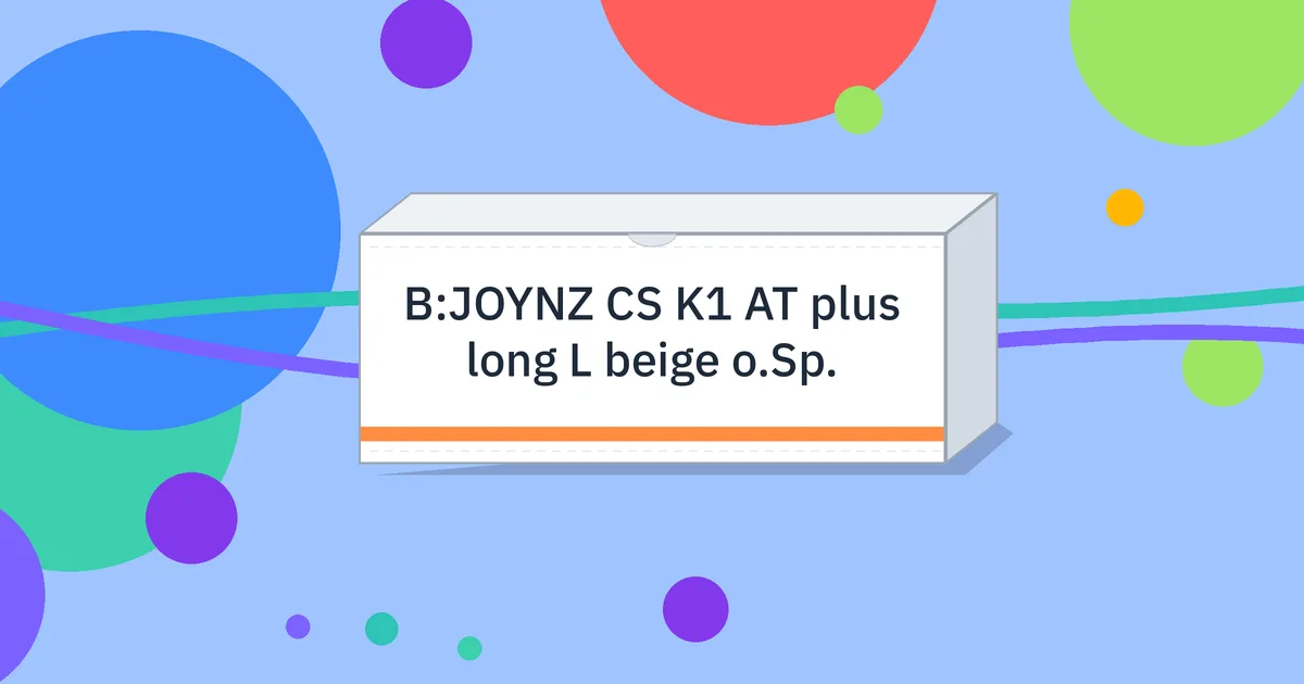 Symbolbild: Packung mit der Aufschrift B:JOYNZ CS K1 AT plus long L beige o.Sp. (PZN 20537334) – Verfügbarkeit und Bezug in Apotheken in Frankfurt am Main