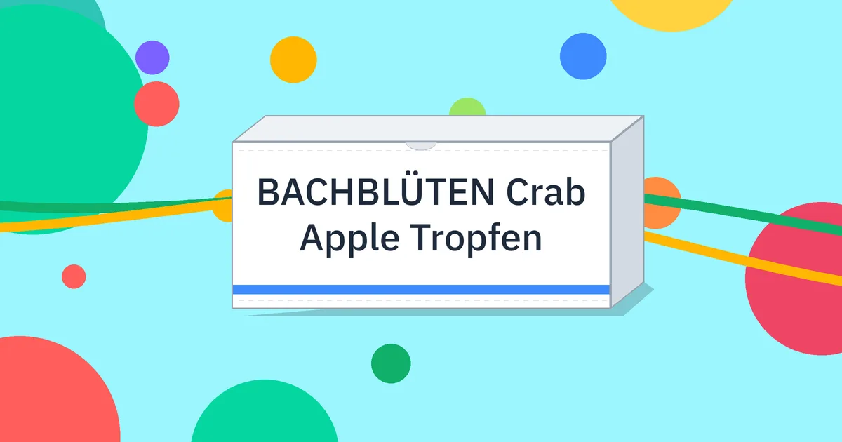 Symbolbild: Packung mit der Aufschrift BACHBLÜTEN Crab Apple Tropfen (PZN 00053255) – Verfügbarkeit und Bezug in Apotheken in Frankfurt am Main