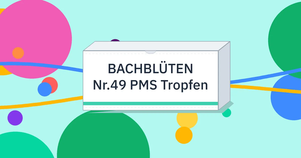 Symbolbild: Packung mit der Aufschrift BACHBLÜTEN Nr.49 PMS Tropfen (PZN 19850132) – Verfügbarkeit und Bezug in Apotheken in Frankfurt am Main