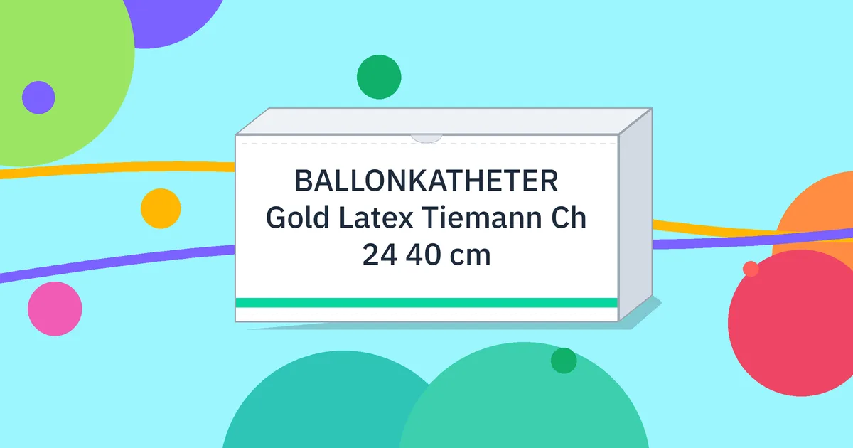 Symbolbild: Packung mit der Aufschrift BALLONKATHETER Gold Latex Tiemann Ch 24 40 cm (PZN 05141981) – Verfügbarkeit und Bezug in Apotheken in Frankfurt am Main