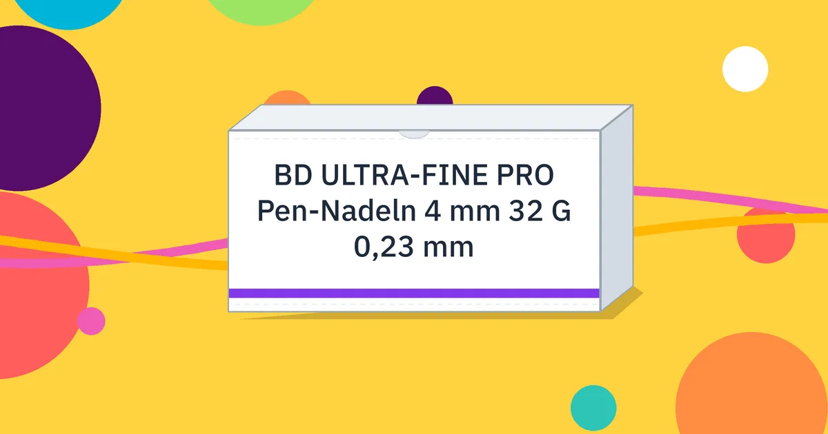 Symbolbild: Packung mit der Aufschrift BD ULTRA-FINE PRO Pen-Nadeln 4 mm 32 G 0,23 mm (PZN 17433393) – Verfügbarkeit und Bezug in Apotheken in Frankfurt am Main