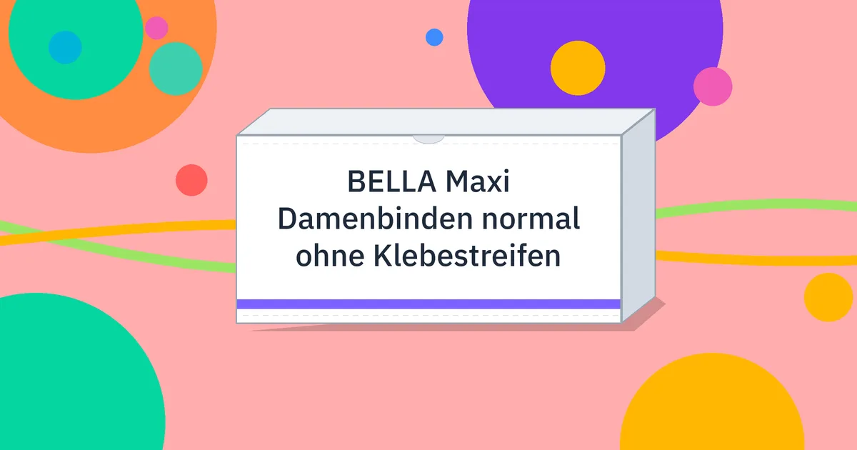 Symbolbild: Packung mit der Aufschrift BELLA Maxi Damenbinden normal ohne Klebestreifen (PZN 17368336) – Verfügbarkeit und Bezug in Apotheken in Frankfurt am Main