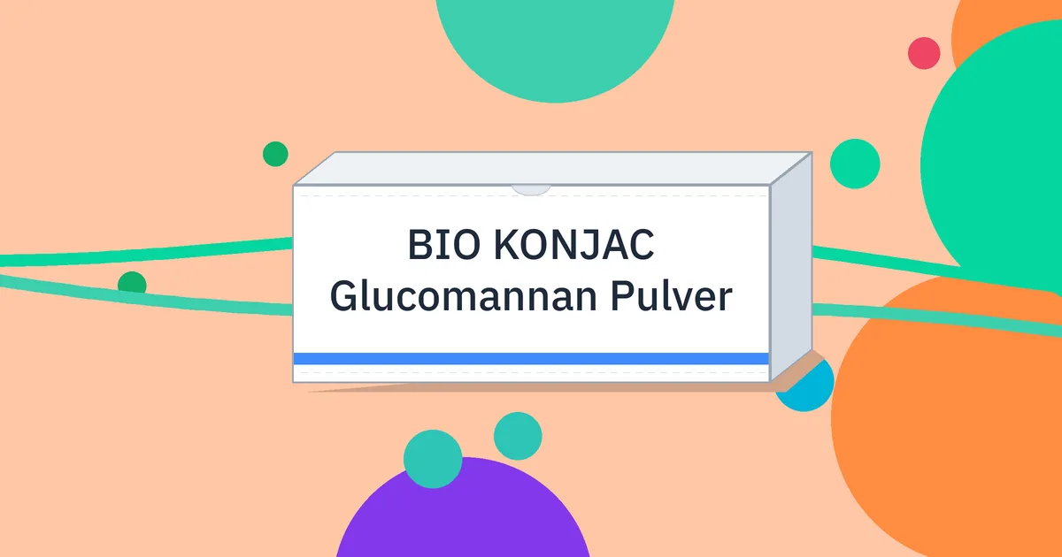Symbolbild: Packung mit der Aufschrift BIO KONJAC Glucomannan Pulver (PZN 11109409) – Verfügbarkeit und Bezug in Apotheken in Frankfurt am Main