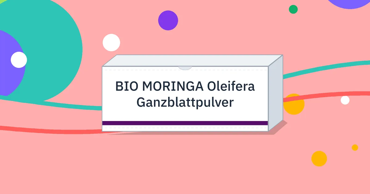 Symbolbild: Packung mit der Aufschrift BIO MORINGA Oleifera Ganzblattpulver (PZN 10009456) – Verfügbarkeit und Bezug in Apotheken in Frankfurt am Main
