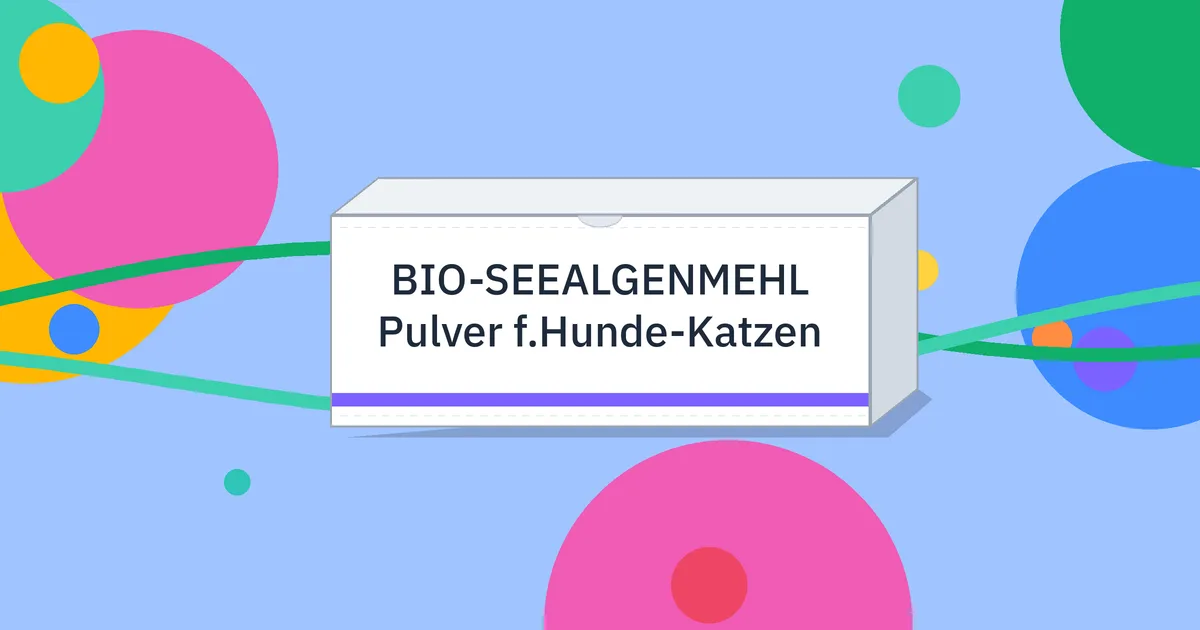 Symbolbild: Packung mit der Aufschrift BIO-SEEALGENMEHL Pulver f.Hunde-Katzen (PZN 18315402) – Verfügbarkeit und Bezug in Apotheken in Frankfurt am Main