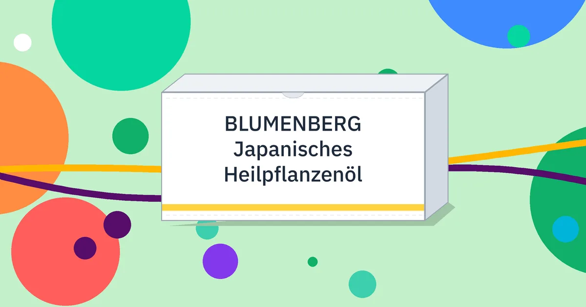 Symbolbild: Packung mit der Aufschrift BLUMENBERG Japanisches Heilpflanzenöl (PZN 20058757) – Verfügbarkeit und Bezug in Apotheken in Frankfurt am Main