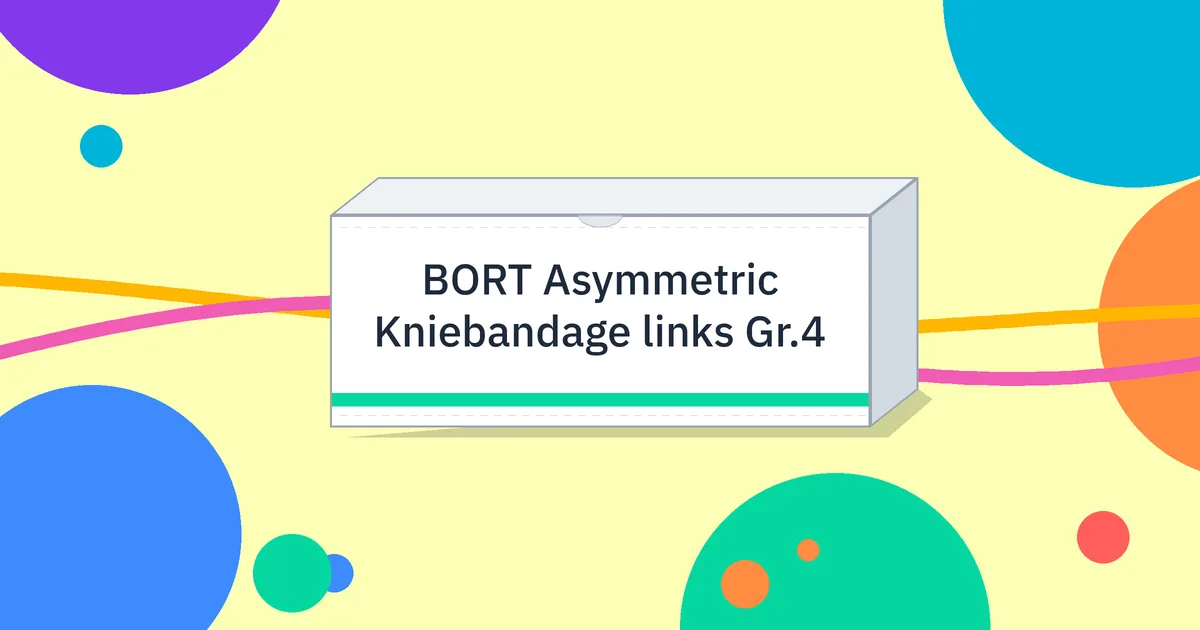 Symbolbild: Packung mit der Aufschrift BORT Asymmetric Kniebandage links Gr.4 (PZN 16843373) – Verfügbarkeit und Bezug in Apotheken in Frankfurt am Main