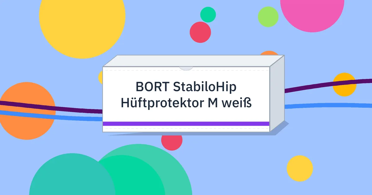 Symbolbild: Packung mit der Aufschrift BORT StabiloHip Hüftprotektor M weiß (PZN 05563765) – Verfügbarkeit und Bezug in Apotheken in Frankfurt am Main