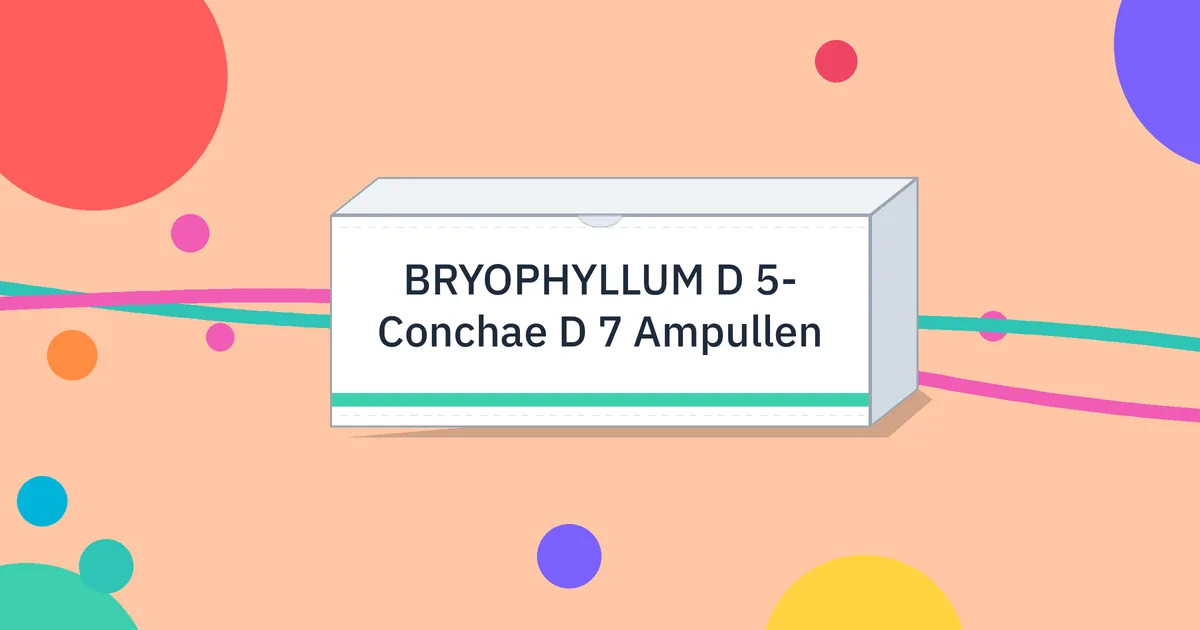 Symbolbild: Packung mit der Aufschrift BRYOPHYLLUM D 5-Conchae D 7 Ampullen (PZN 02818414) – Verfügbarkeit und Bezug in Apotheken in Frankfurt am Main