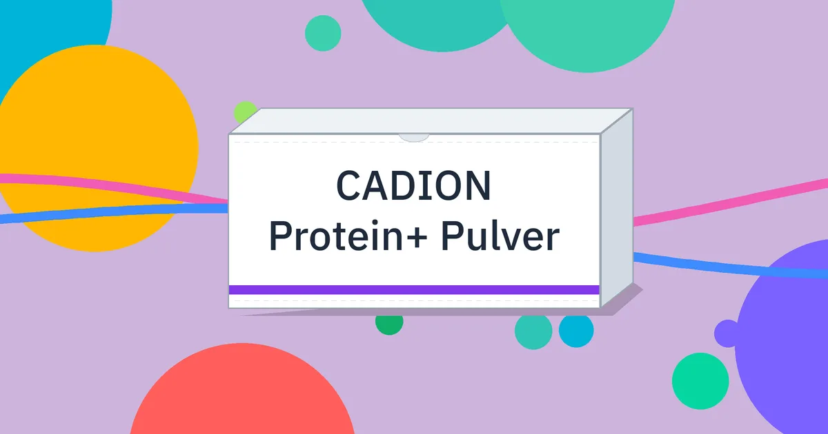 Symbolbild: Packung mit der Aufschrift CADION Protein+ Pulver (PZN 00494663) – Verfügbarkeit und Bezug in Apotheken in Frankfurt am Main