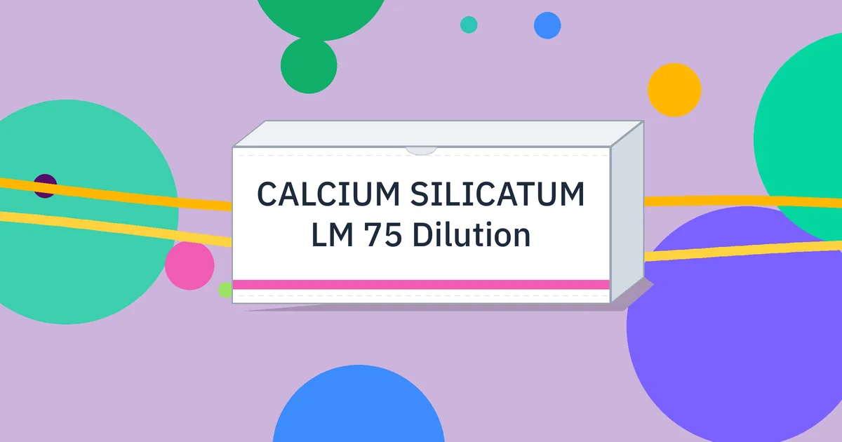 Symbolbild: Packung mit der Aufschrift CALCIUM SILICATUM LM 75 Dilution (PZN 12805878) – Verfügbarkeit und Bezug in Apotheken in Frankfurt am Main
