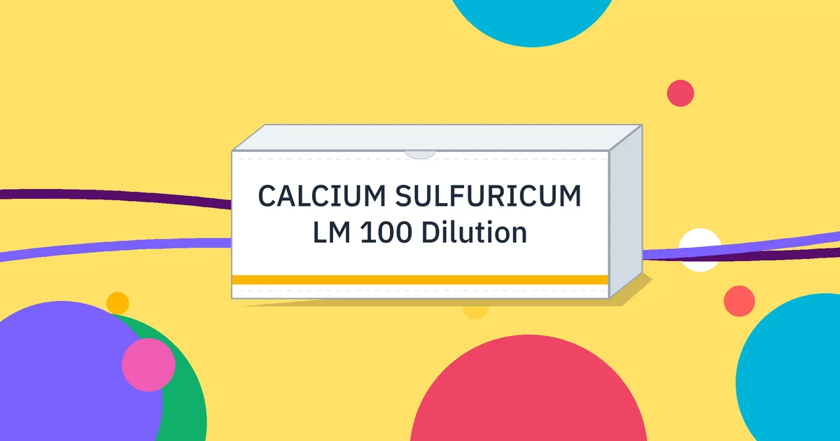Symbolbild: Packung mit der Aufschrift CALCIUM SULFURICUM LM 100 Dilution (PZN 12807268) – Verfügbarkeit und Bezug in Apotheken in Frankfurt am Main