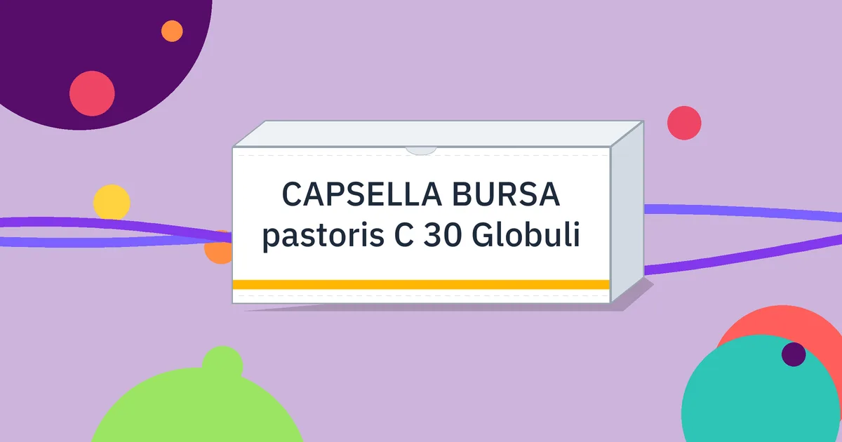 Symbolbild: Packung mit der Aufschrift CAPSELLA BURSA pastoris C 30 Globuli (PZN 16689765) – Verfügbarkeit und Bezug in Apotheken in Frankfurt am Main