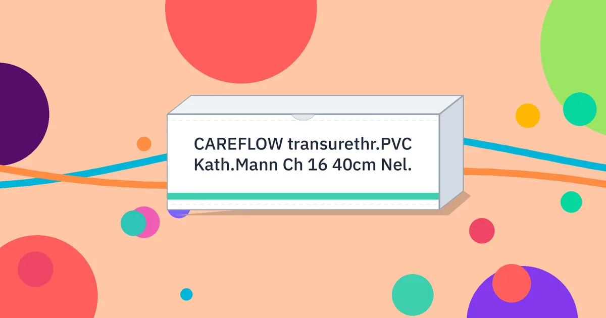 Symbolbild: Packung mit der Aufschrift CAREFLOW transurethr.PVC Kath.Mann Ch 16 40cm Nel. (PZN 18321087) – Verfügbarkeit und Bezug in Apotheken in Frankfurt am Main