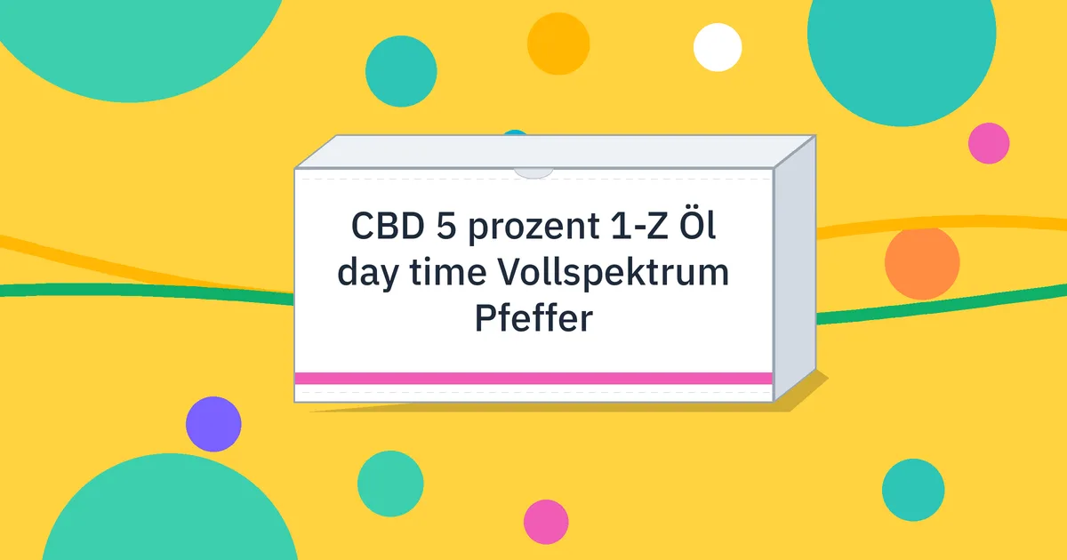 Symbolbild: Packung mit der Aufschrift CBD 5 prozent 1-Z Öl day time Vollspektrum Pfeffer (PZN 18731483) – Verfügbarkeit und Bezug in Apotheken in Frankfurt am Main