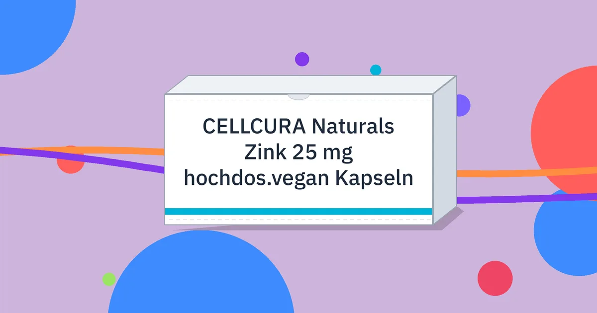 Symbolbild: Packung mit der Aufschrift CELLCURA Naturals Zink 25 mg hochdos.vegan Kapseln (PZN 20062902) – Verfügbarkeit und Bezug in Apotheken in Frankfurt am Main