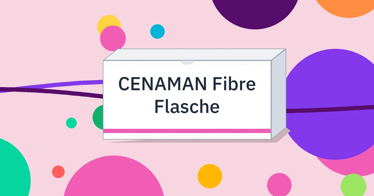 Symbolbild: Packung mit der Aufschrift CENAMAN Fibre Flasche (PZN 18883164) – Verfügbarkeit und Bezug in Apotheken in Frankfurt am Main