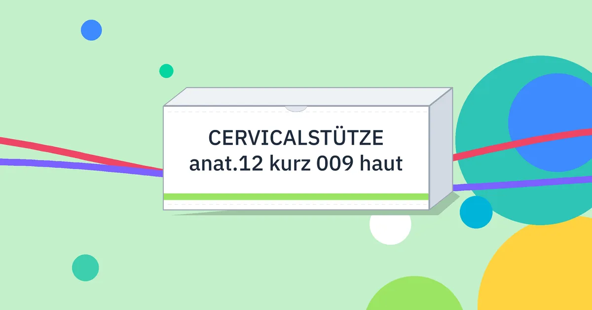Symbolbild: Packung mit der Aufschrift CERVICALSTÜTZE anat.12 kurz 009 haut (PZN 08895700) – Verfügbarkeit und Bezug in Apotheken in Frankfurt am Main