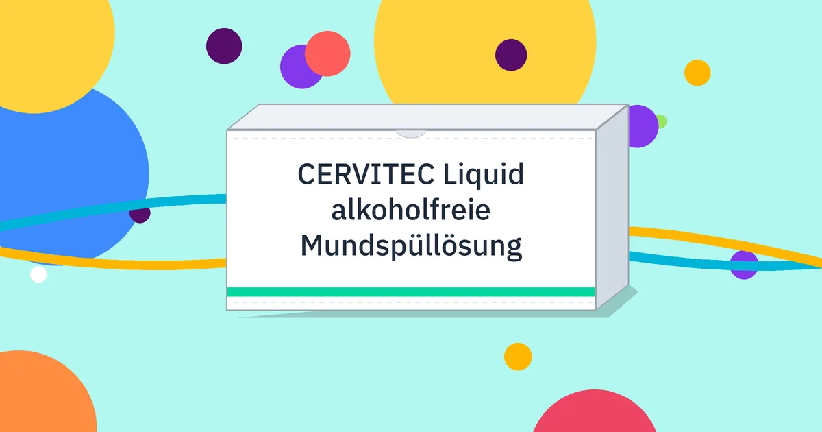 Symbolbild: Packung mit der Aufschrift CERVITEC Liquid alkoholfreie Mundspüllösung (PZN 16801386) – Verfügbarkeit und Bezug in Apotheken in Frankfurt am Main