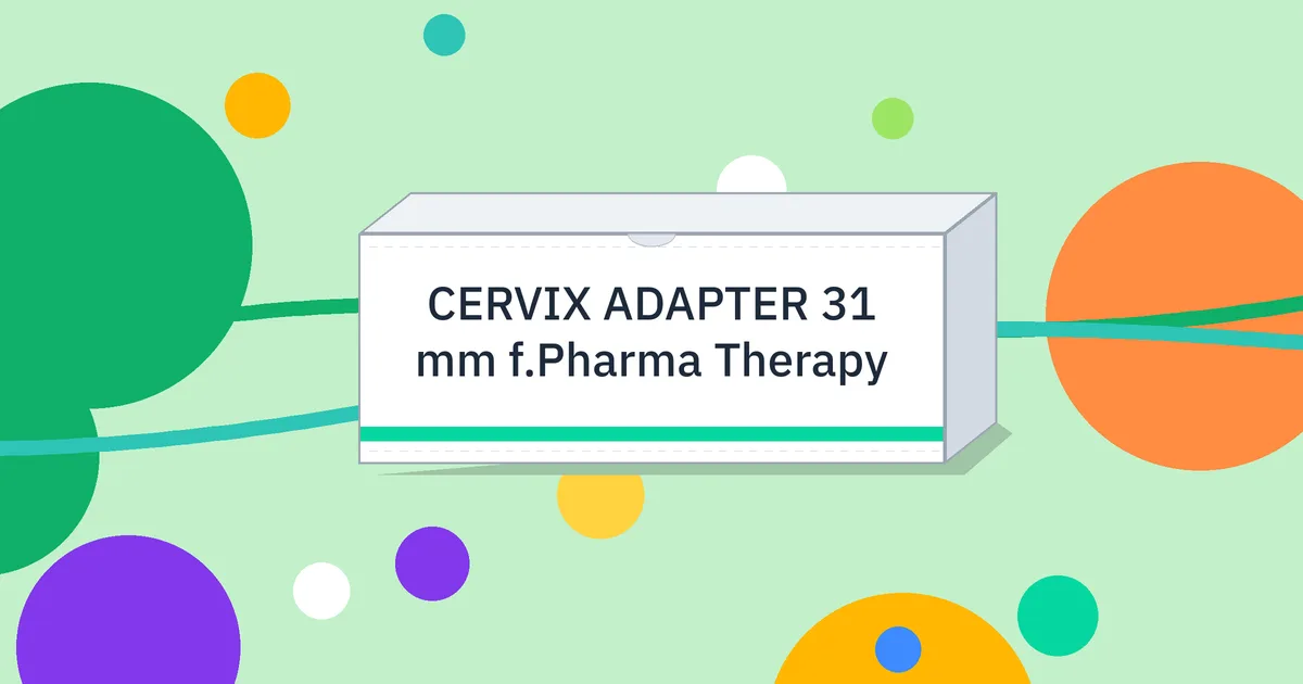Symbolbild: Packung mit der Aufschrift CERVIX ADAPTER 31 mm f.Pharma Therapy (PZN 04021111) – Verfügbarkeit und Bezug in Apotheken in Frankfurt am Main