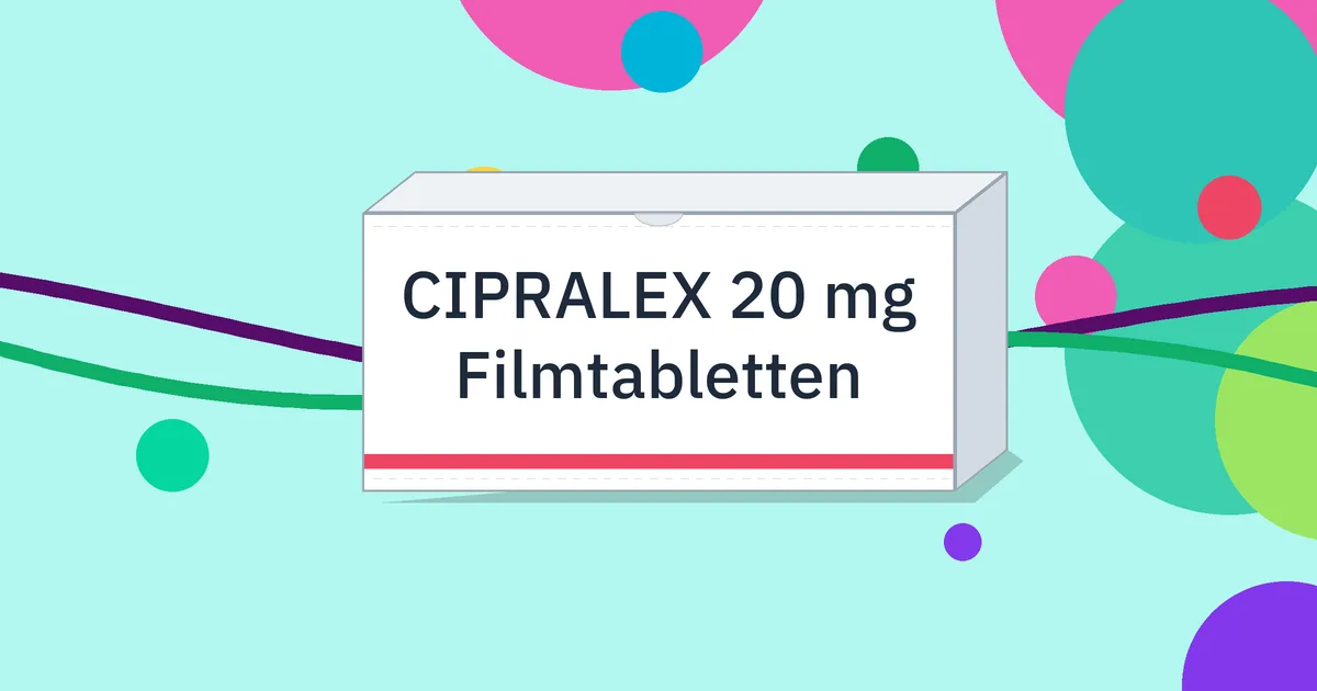 Symbolbild: Packung mit der Aufschrift CIPRALEX 20 mg Filmtabletten (PZN 07073752) – Verfügbarkeit und Bezug in Apotheken in Frankfurt am Main