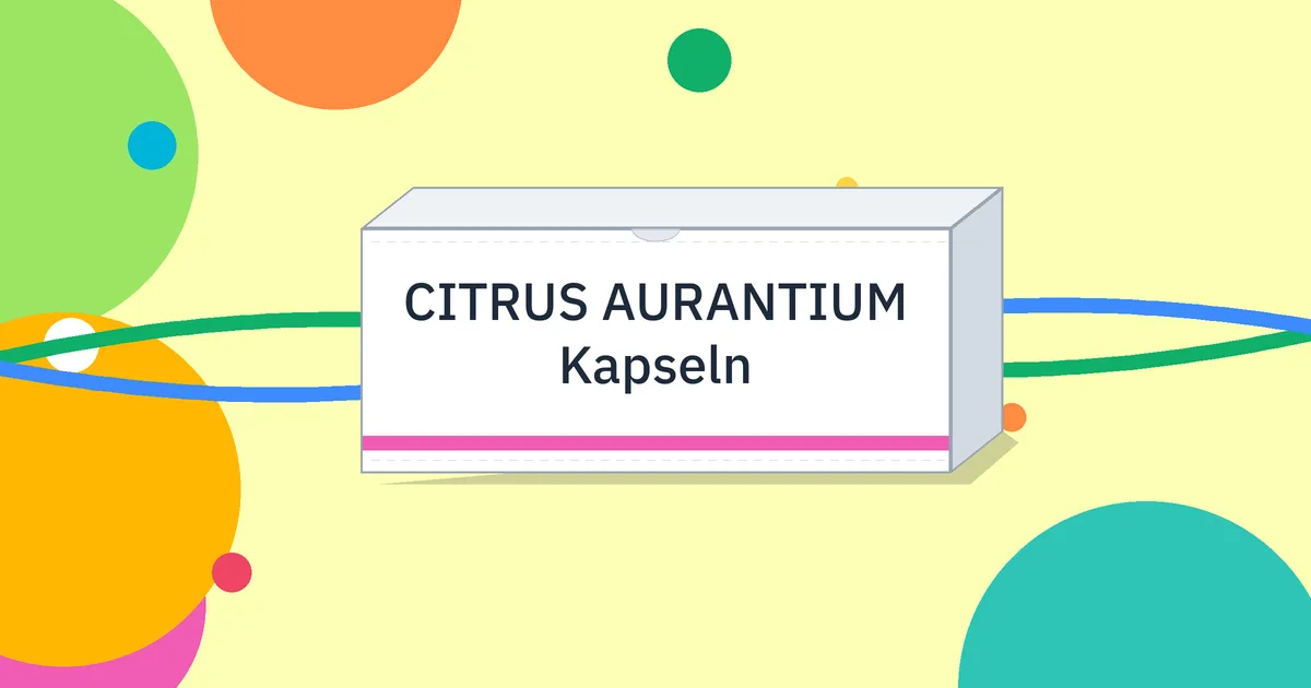 Symbolbild: Packung mit der Aufschrift CITRUS AURANTIUM Kapseln (PZN 10321432) – Verfügbarkeit und Bezug in Apotheken in Frankfurt am Main