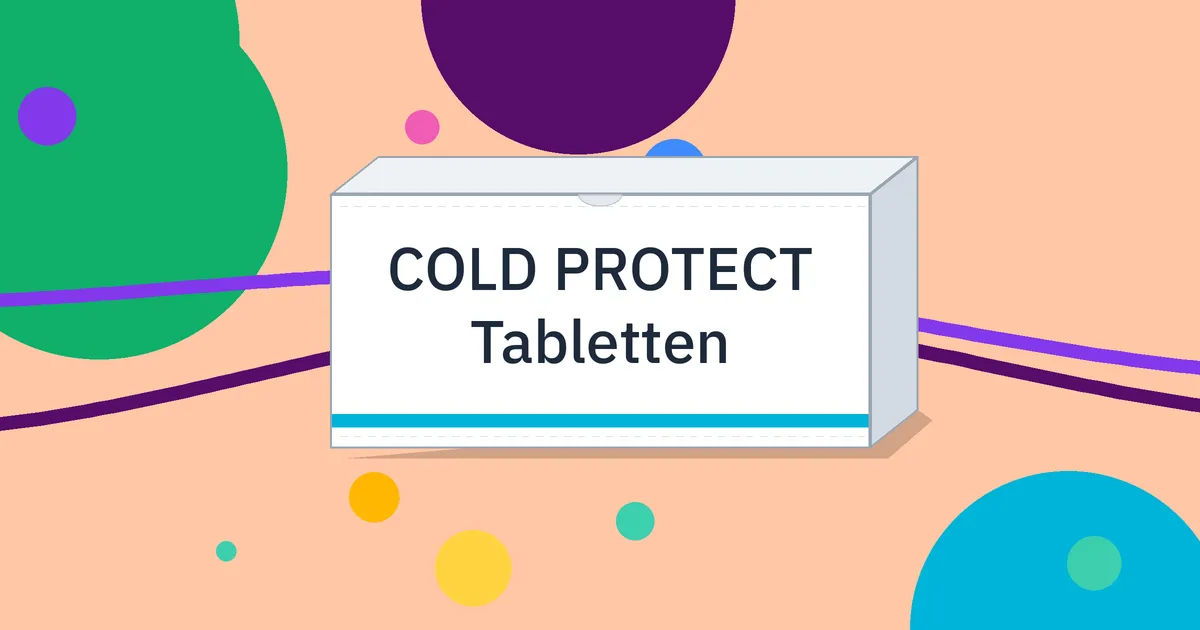 Symbolbild: Packung mit der Aufschrift COLD PROTECT Tabletten (PZN 19122817) – Verfügbarkeit und Bezug in Apotheken in Frankfurt am Main