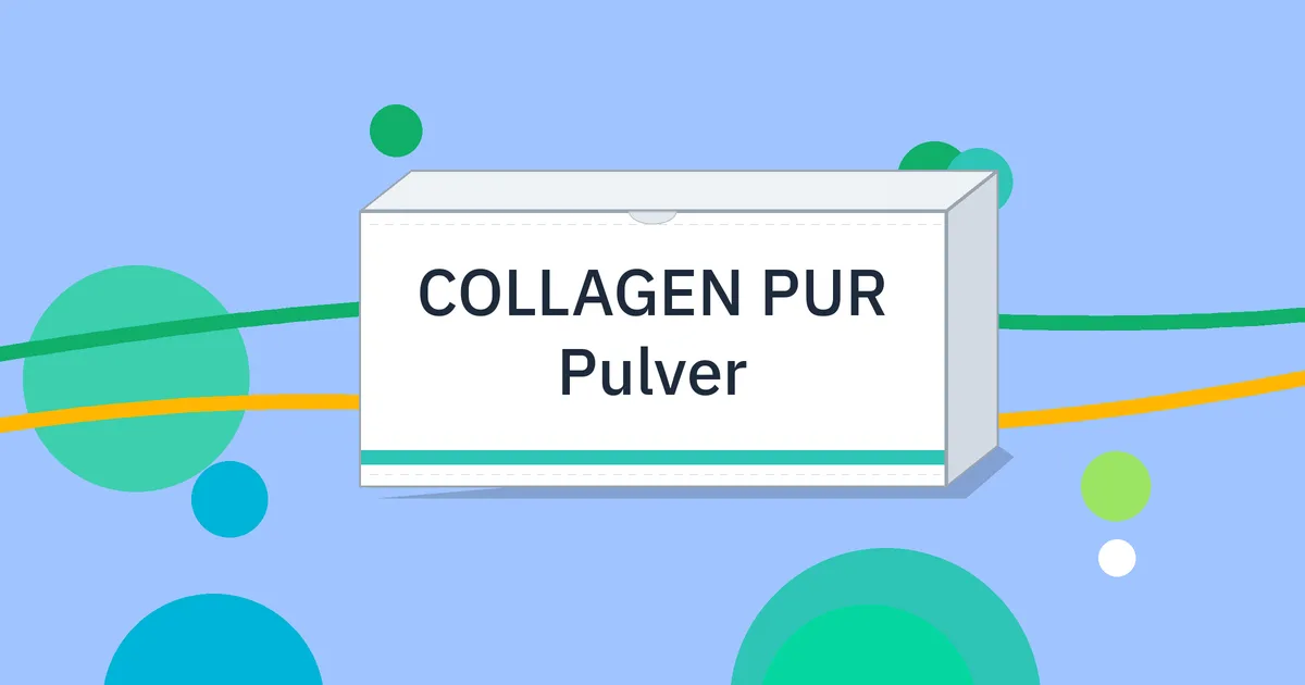 Symbolbild: Packung mit der Aufschrift COLLAGEN PUR Pulver (PZN 19345380) – Verfügbarkeit und Bezug in Apotheken in Frankfurt am Main