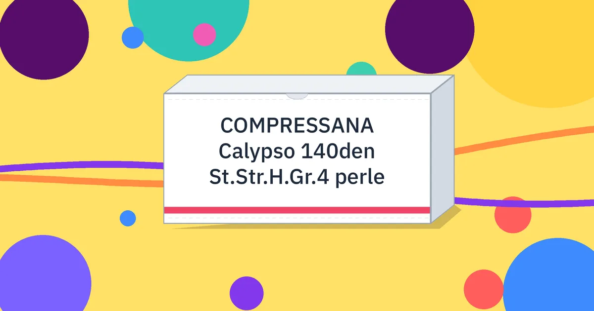 Symbolbild: Packung mit der Aufschrift COMPRESSANA Calypso 140den St.Str.H.Gr.4 perle (PZN 11217613) – Verfügbarkeit und Bezug in Apotheken in Frankfurt am Main