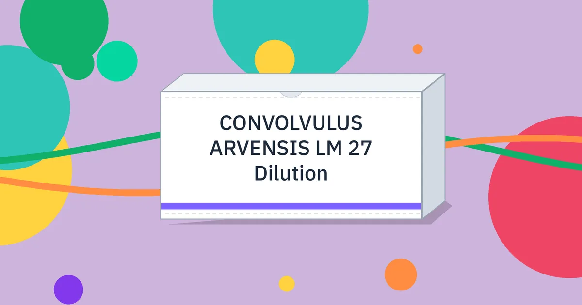 Symbolbild: Packung mit der Aufschrift CONVOLVULUS ARVENSIS LM 27 Dilution (PZN 13450331) – Verfügbarkeit und Bezug in Apotheken in Frankfurt am Main