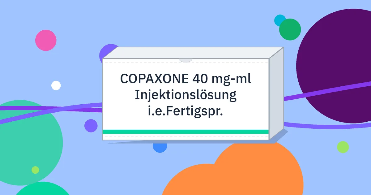 Symbolbild: Packung mit der Aufschrift COPAXONE 40 mg-ml Injektionslösung i.e.Fertigspr. (PZN 18319541) – Verfügbarkeit und Bezug in Apotheken in Frankfurt am Main