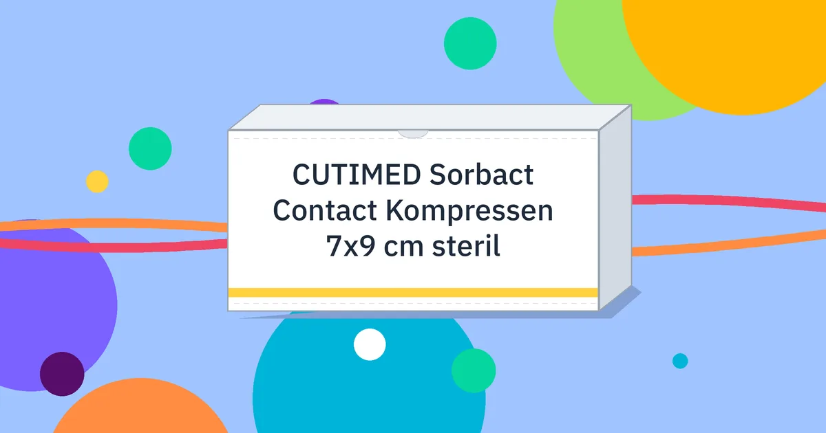 Symbolbild: Packung mit der Aufschrift CUTIMED Sorbact Contact Kompressen 7x9 cm steril (PZN 20114148) – Verfügbarkeit und Bezug in Apotheken in Frankfurt am Main