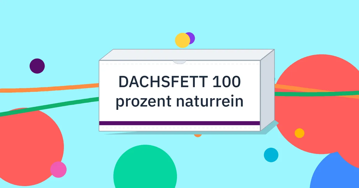 Symbolbild: Packung mit der Aufschrift DACHSFETT 100 prozent naturrein (PZN 18398581) – Verfügbarkeit und Bezug in Apotheken in Frankfurt am Main