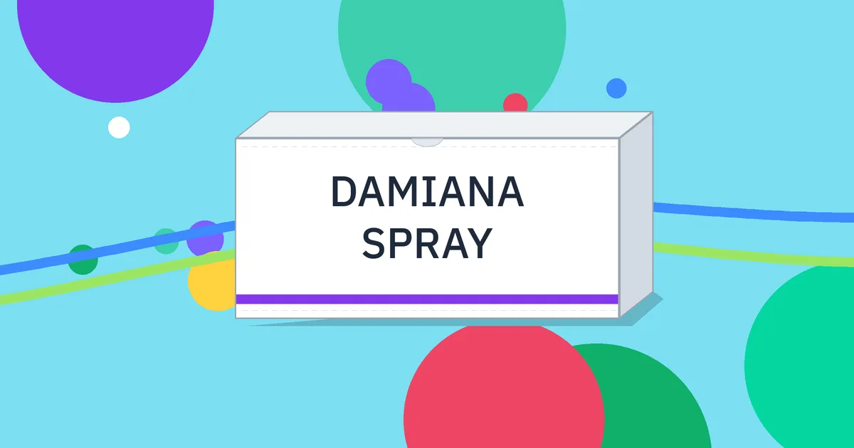 Symbolbild: Packung mit der Aufschrift DAMIANA SPRAY (PZN 12371569) – Verfügbarkeit und Bezug in Apotheken in Frankfurt am Main