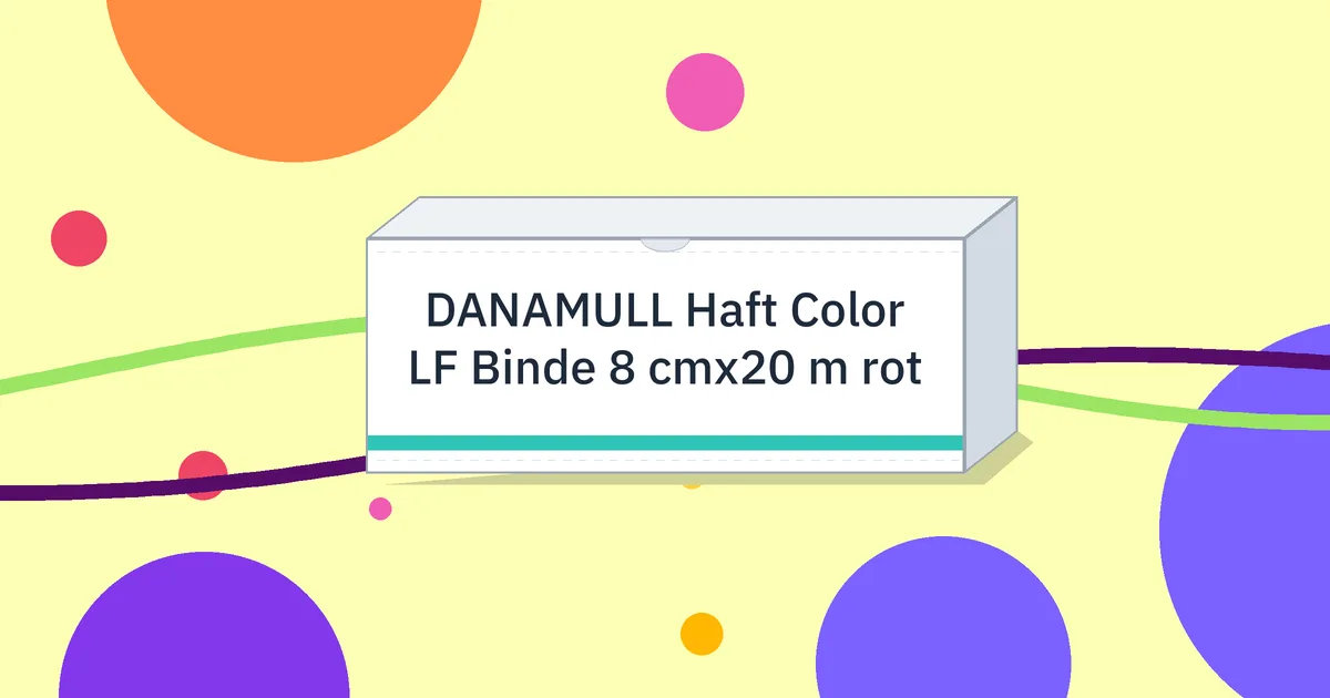Symbolbild: Packung mit der Aufschrift DANAMULL Haft Color LF Binde 8 cmx20 m rot (PZN 20810391) – Verfügbarkeit und Bezug in Apotheken in Frankfurt am Main