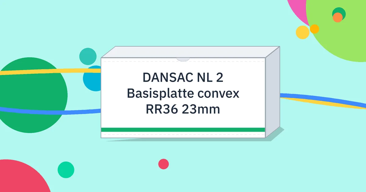 Symbolbild: Packung mit der Aufschrift DANSAC NL 2 Basisplatte convex RR36 23mm (PZN 09427728) – Verfügbarkeit und Bezug in Apotheken in Frankfurt am Main