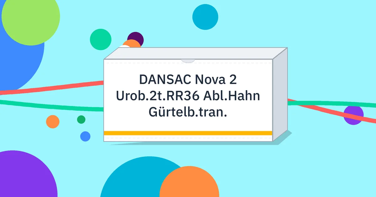 Symbolbild: Packung mit der Aufschrift DANSAC Nova 2 Urob.2t.RR36 Abl.Hahn Gürtelb.tran. (PZN 01994385) – Verfügbarkeit und Bezug in Apotheken in Frankfurt am Main