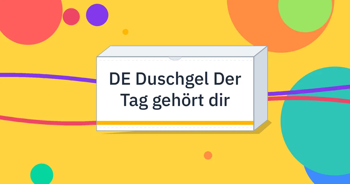 Symbolbild: Packung mit der Aufschrift DE Duschgel Der Tag gehört dir (PZN 12386223) – Verfügbarkeit und Bezug in Apotheken in Frankfurt am Main