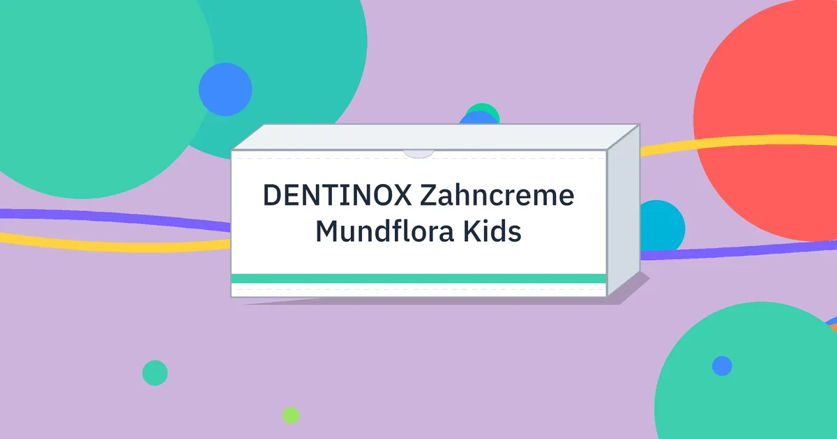 Symbolbild: Packung mit der Aufschrift DENTINOX Zahncreme Mundflora Kids (PZN 19401374) – Verfügbarkeit und Bezug in Apotheken in Frankfurt am Main