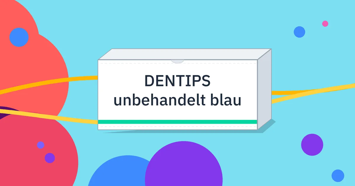 Symbolbild: Packung mit der Aufschrift DENTIPS unbehandelt blau (PZN 01547887) – Verfügbarkeit und Bezug in Apotheken in Frankfurt am Main