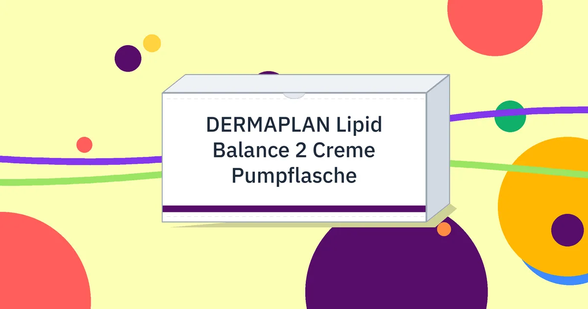 Symbolbild: Packung mit der Aufschrift DERMAPLAN Lipid Balance 2 Creme Pumpflasche (PZN 03440099) – Verfügbarkeit und Bezug in Apotheken in Frankfurt am Main