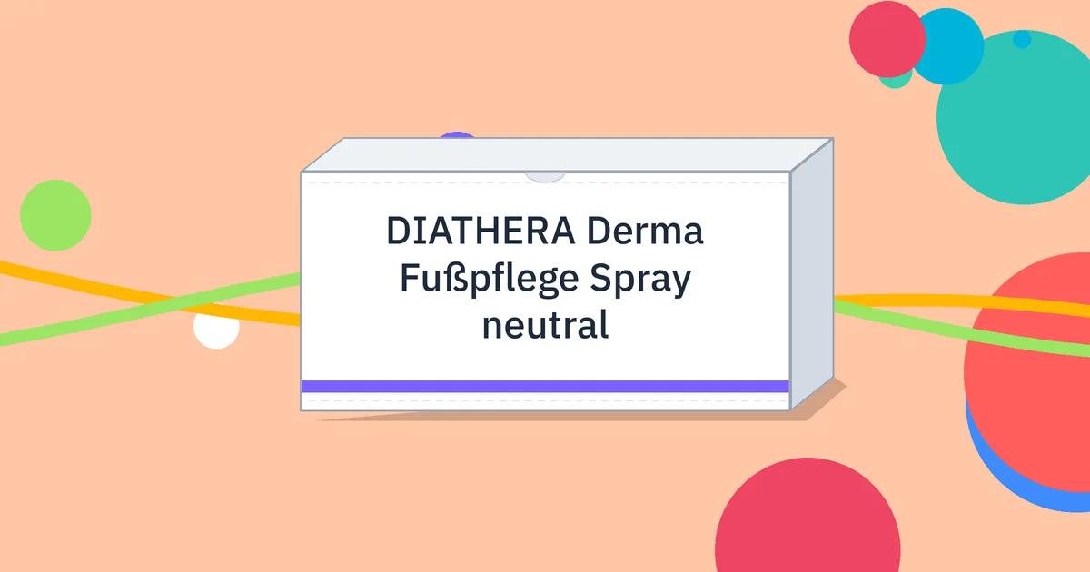 Symbolbild: Packung mit der Aufschrift DIATHERA Derma Fußpflege Spray neutral (PZN 20583535) – Verfügbarkeit und Bezug in Apotheken in Frankfurt am Main