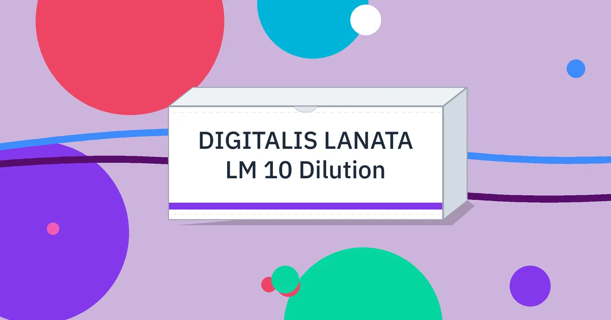 Symbolbild: Packung mit der Aufschrift DIGITALIS LANATA LM 10 Dilution (PZN 12841733) – Verfügbarkeit und Bezug in Apotheken in Frankfurt am Main