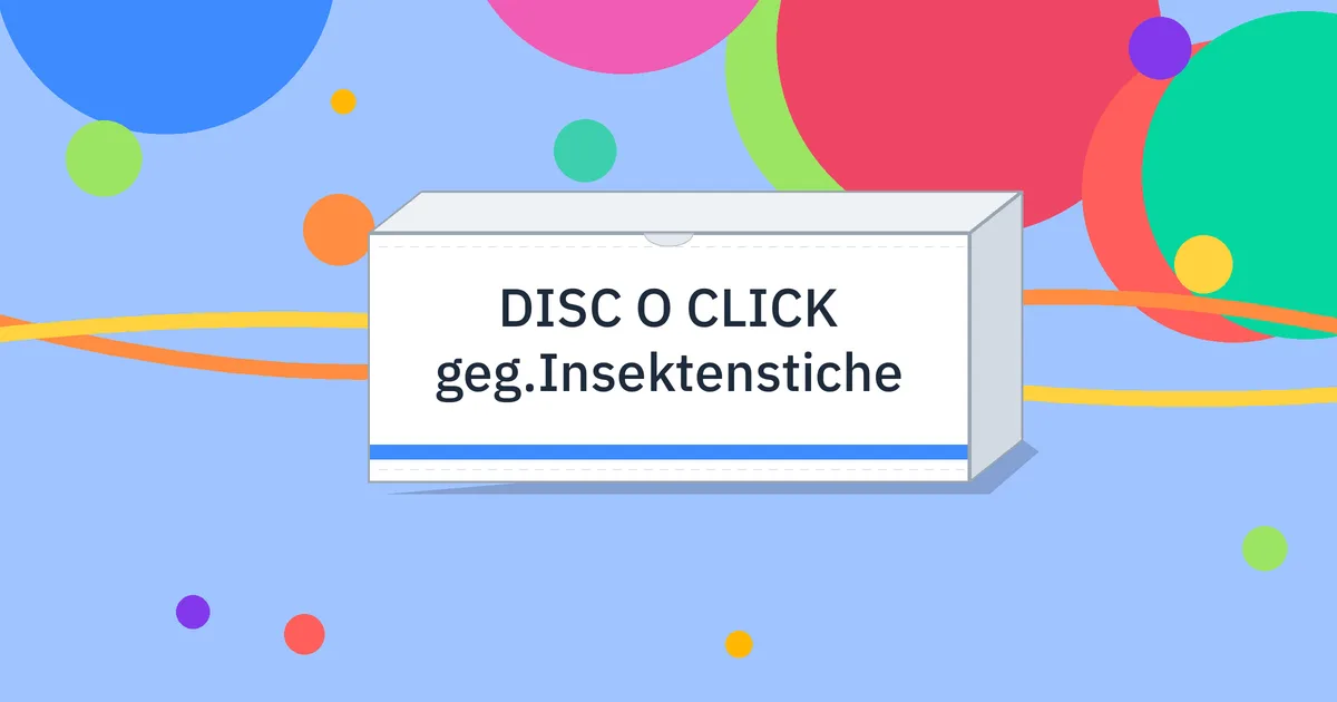 Symbolbild: Packung mit der Aufschrift DISC O CLICK geg.Insektenstiche (PZN 08867684) – Verfügbarkeit und Bezug in Apotheken in Frankfurt am Main
