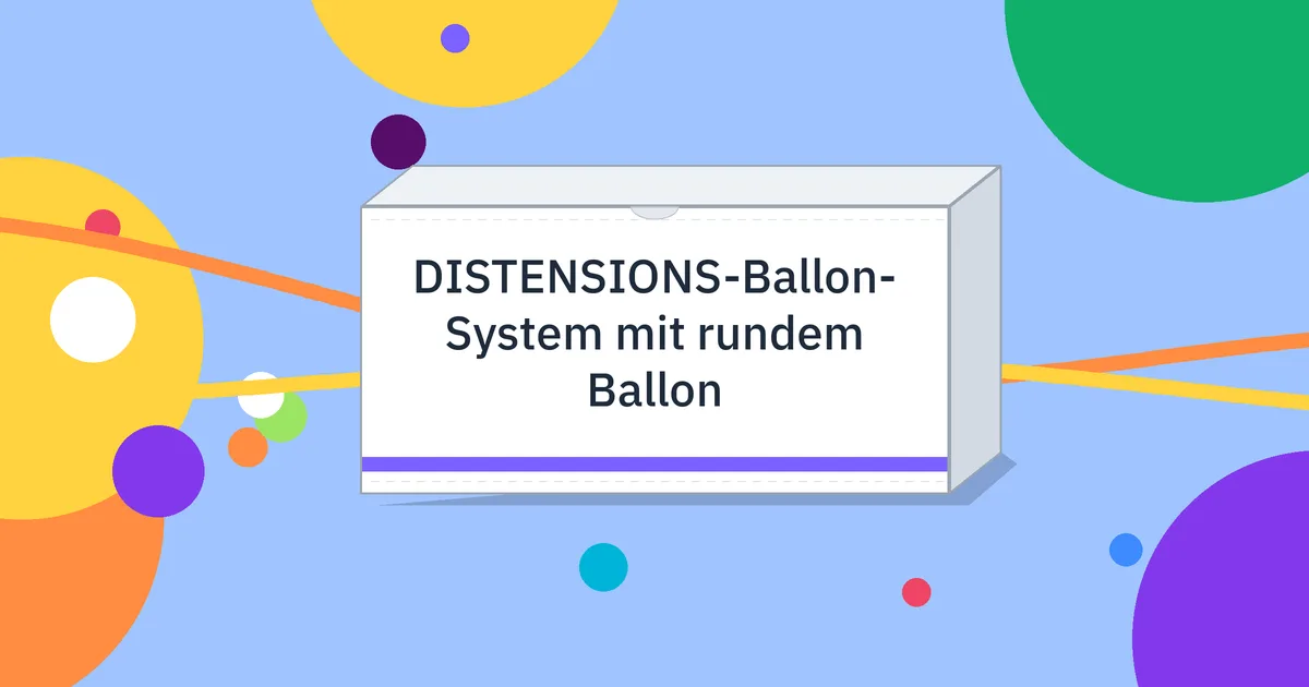 Symbolbild: Packung mit der Aufschrift DISTENSIONS-Ballon-System mit rundem Ballon (PZN 18258727) – Verfügbarkeit und Bezug in Apotheken in Frankfurt am Main