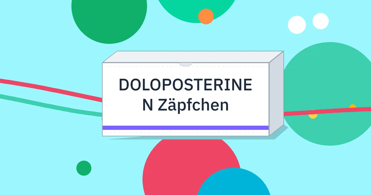 Symbolbild: Packung mit der Aufschrift DOLOPOSTERINE N Zäpfchen (PZN 04801033) – Verfügbarkeit und Bezug in Apotheken in Frankfurt am Main