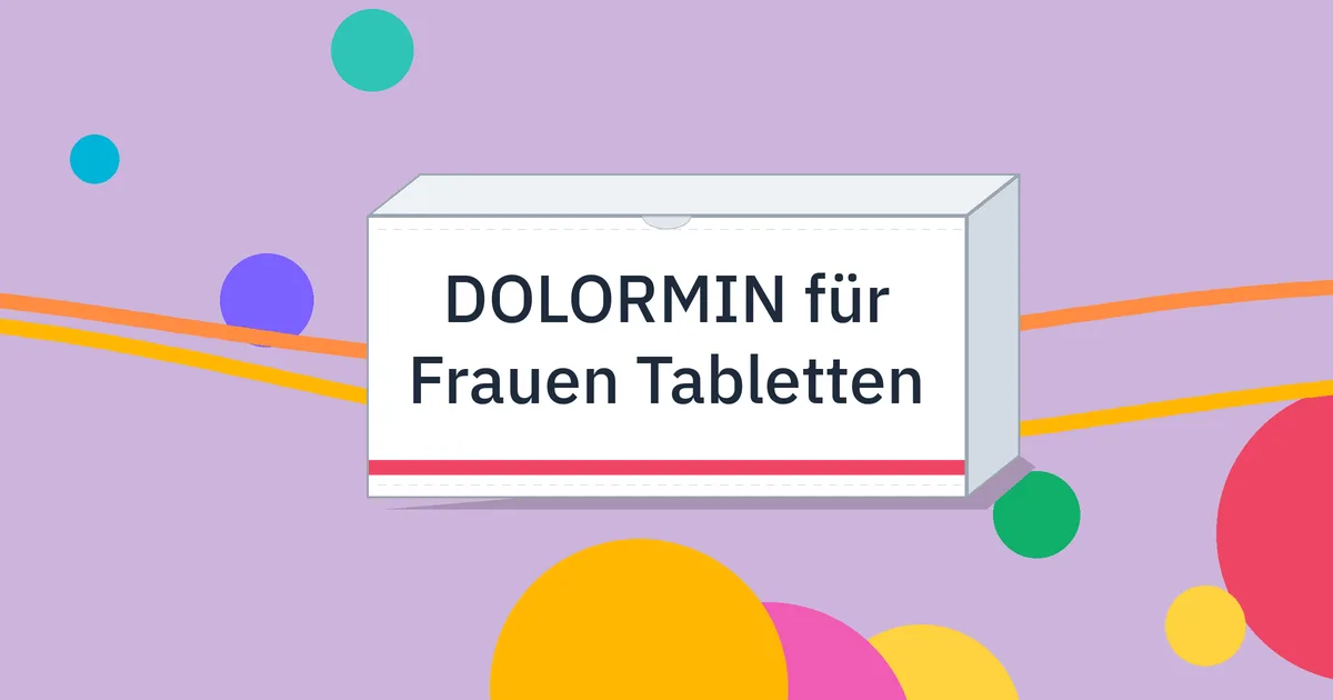 Symbolbild: Packung mit der Aufschrift DOLORMIN für Frauen Tabletten (PZN 02434116) – Verfügbarkeit und Bezug in Apotheken in Frankfurt am Main