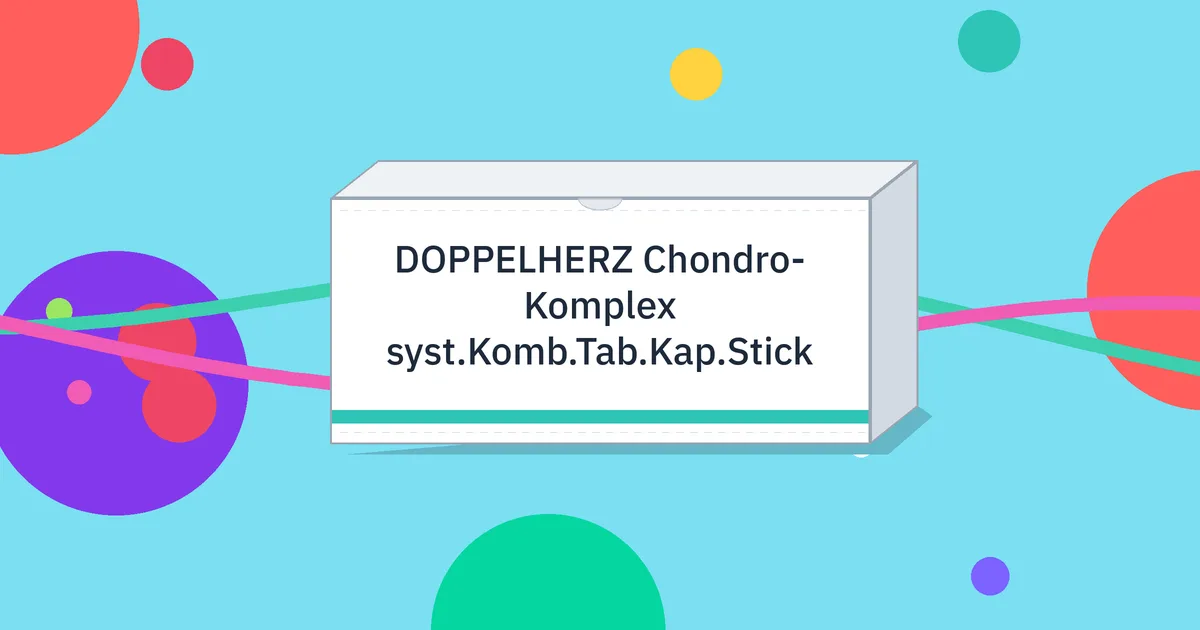 Symbolbild: Packung mit der Aufschrift DOPPELHERZ Chondro-Komplex syst.Komb.Tab.Kap.Stick (PZN 18839967) – Verfügbarkeit und Bezug in Apotheken in Frankfurt am Main