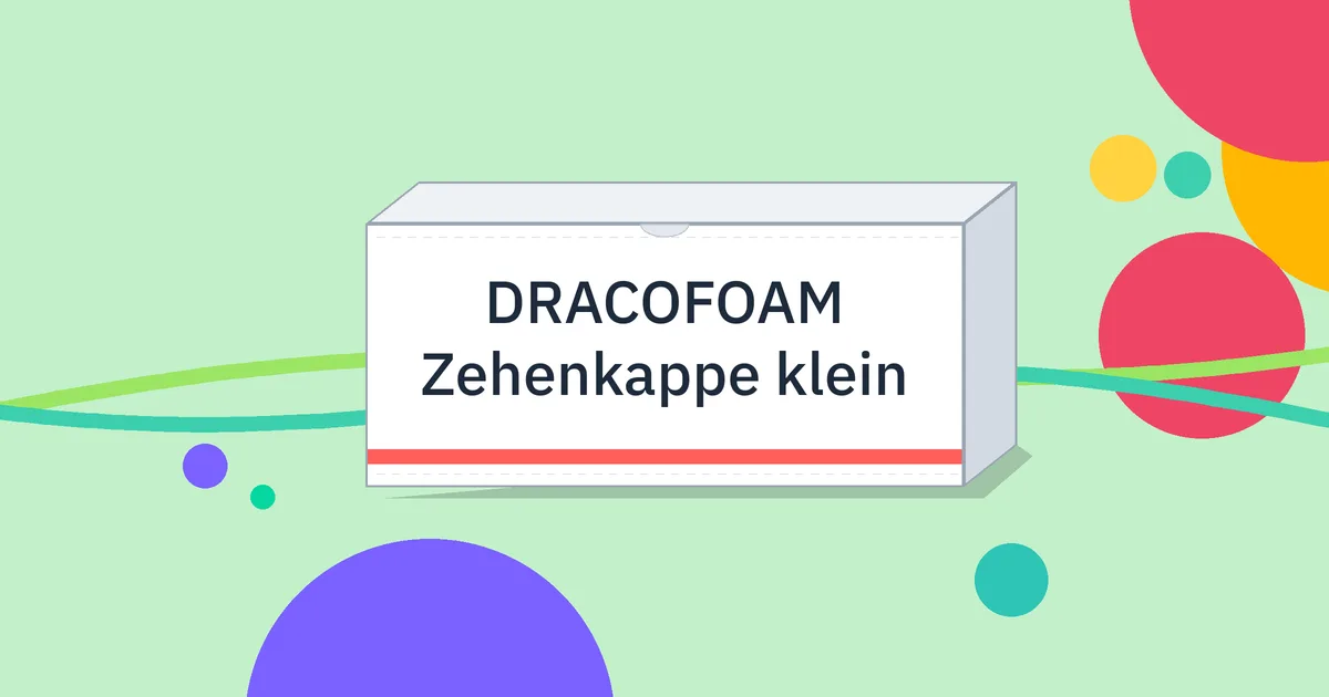Symbolbild: Packung mit der Aufschrift DRACOFOAM Zehenkappe klein (PZN 12543361) – Verfügbarkeit und Bezug in Apotheken in Frankfurt am Main
