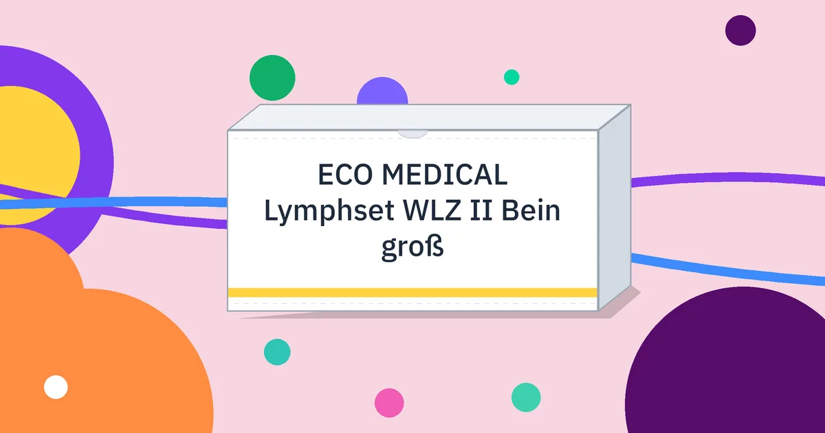 Symbolbild: Packung mit der Aufschrift ECO MEDICAL Lymphset WLZ II Bein groß (PZN 10252843) – Verfügbarkeit und Bezug in Apotheken in Frankfurt am Main